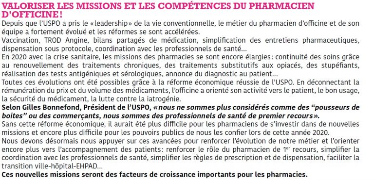 L’Union de syndicats de pharmaciens d’officine – USPO